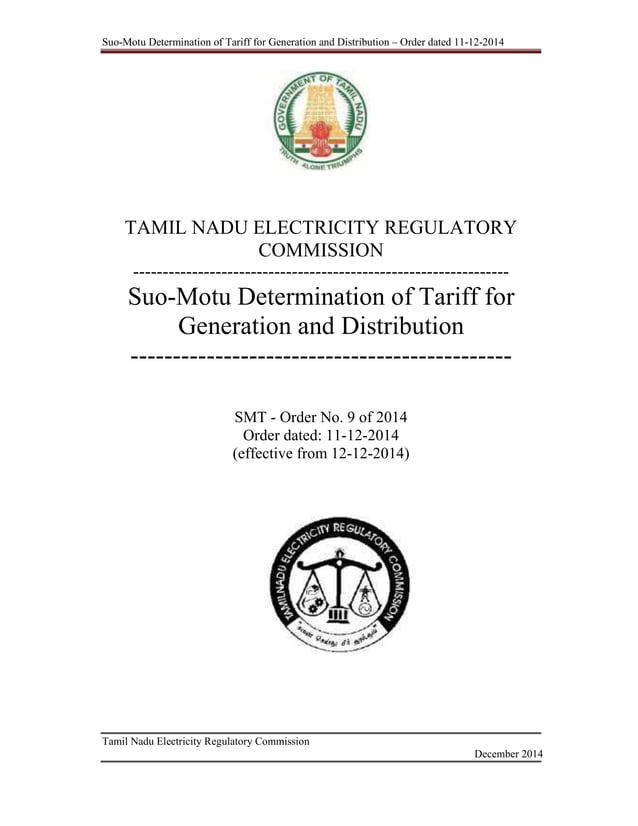 Tariff order 9 of 2014 tangedco | PDF | Business Accounting & Finance ...