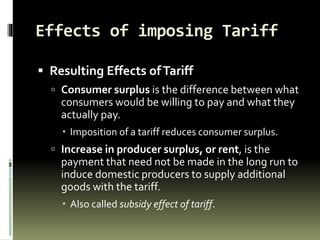 Tariff restriction ppt | PPTX