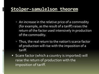 Tariff restriction ppt | PPTX
