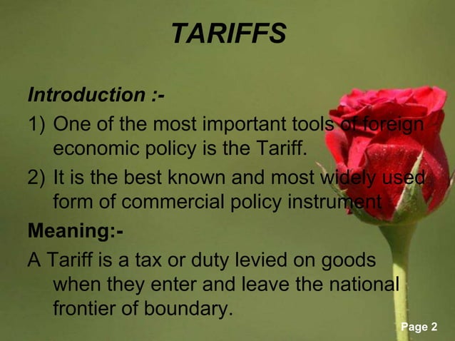 Tariffs | PPTX | Commodities | Economy