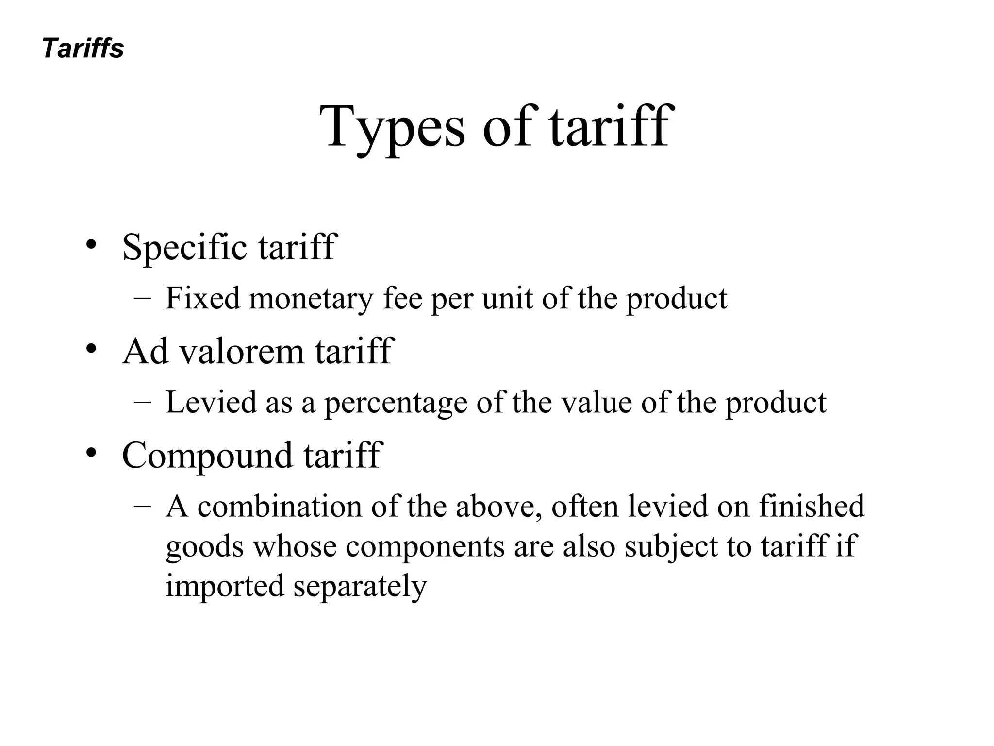 Tariffs | PPT