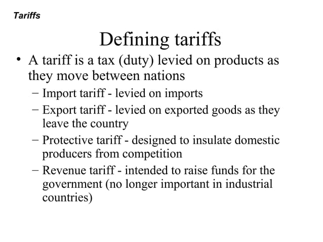 Tariffs | PPT