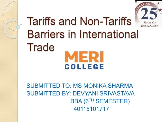 Tariffs and non tariffs barriers in international trade | PPTX ...