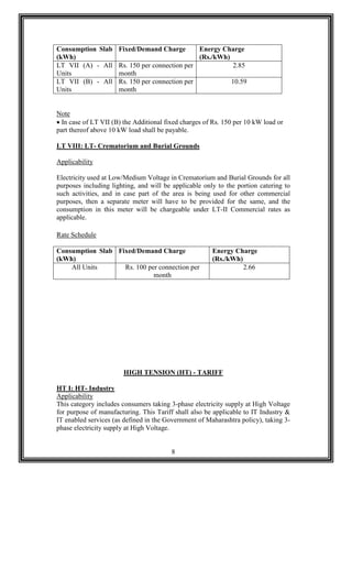 Tariff Schedule | PDF