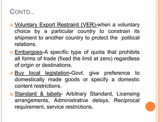 Tariffs & non tariffs | PPTX