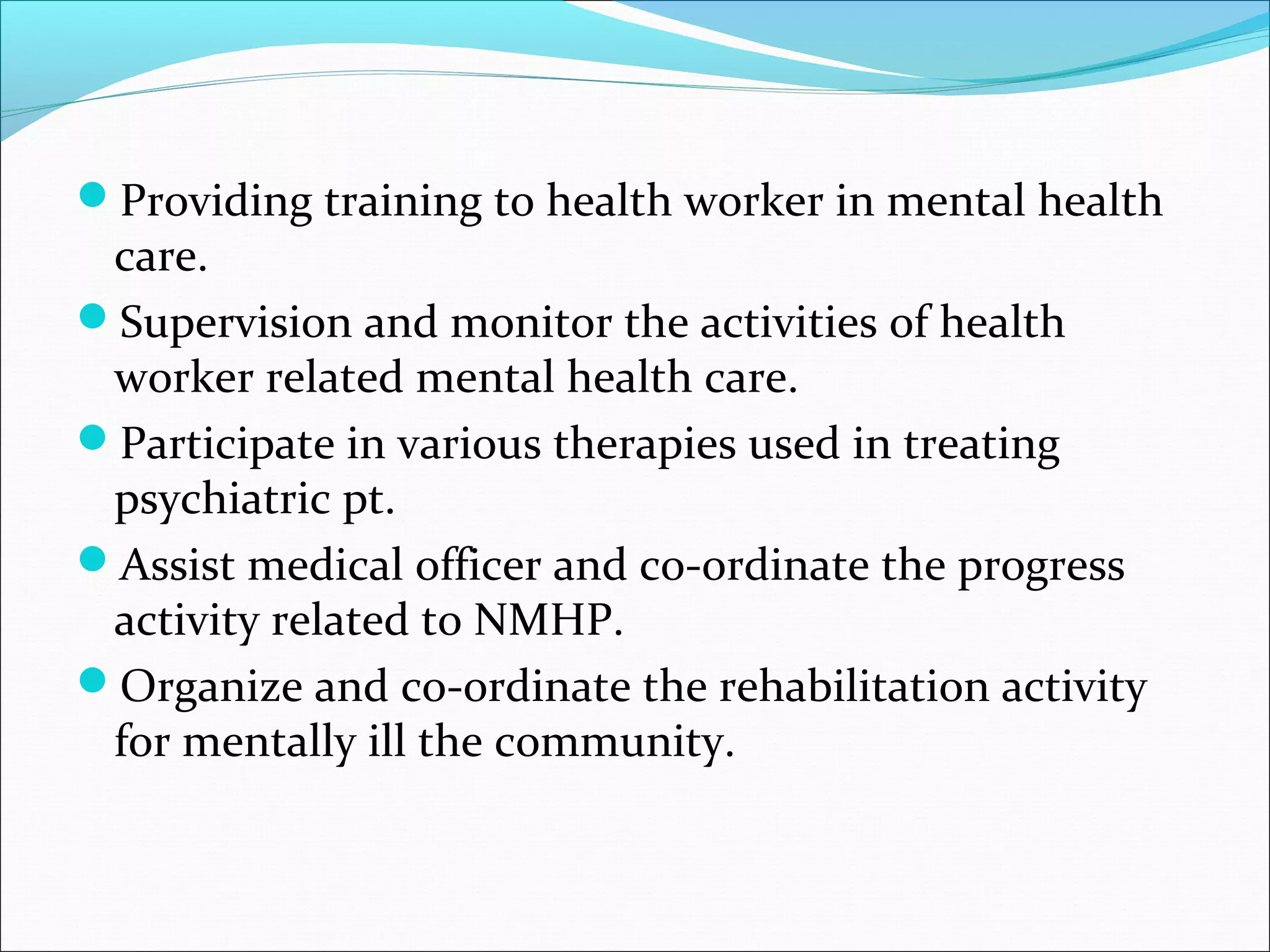 NATIONAL MENTAL HEALTH PROGRAMME | PPT