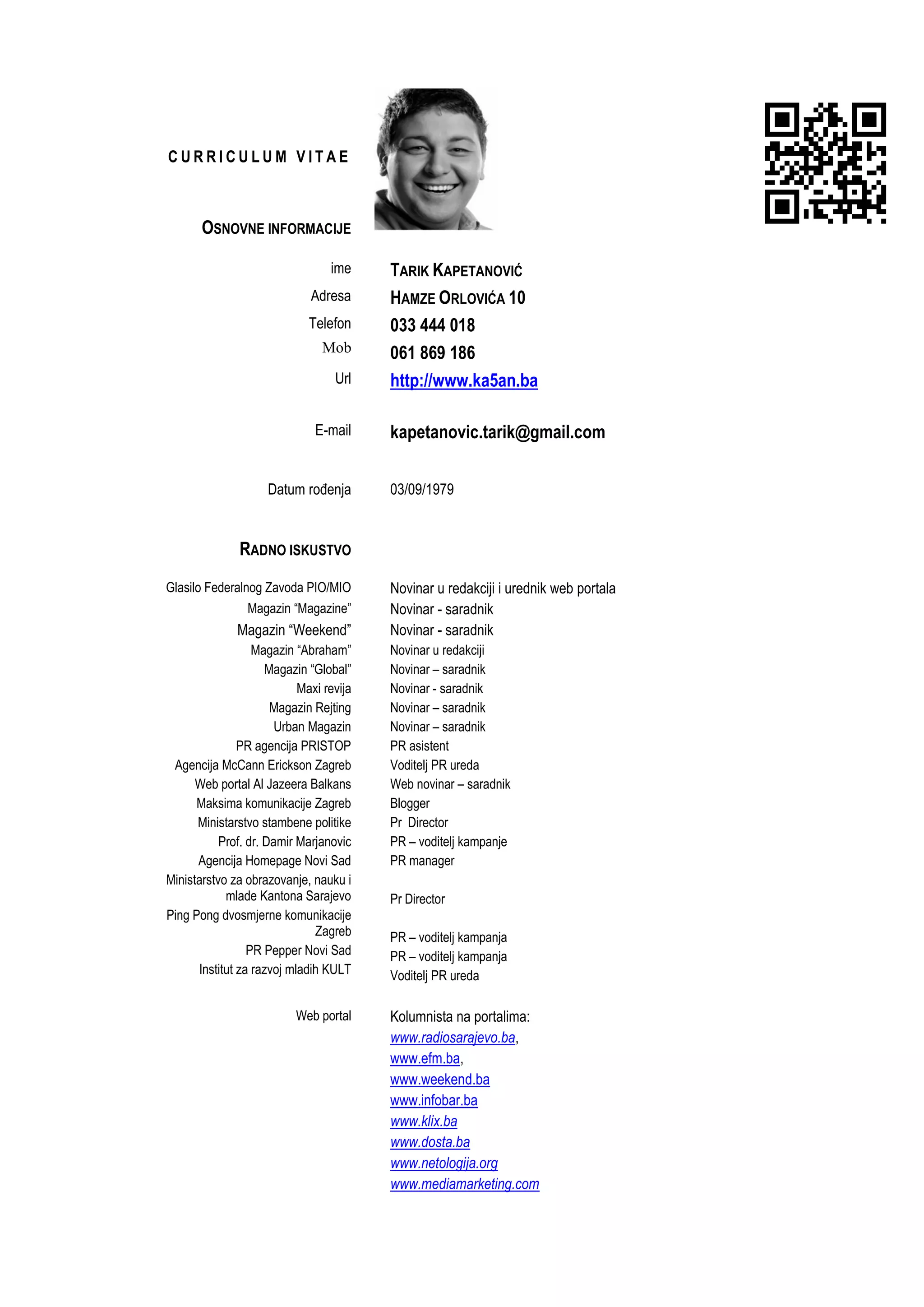 Tarik kapetanovic cv | PDF