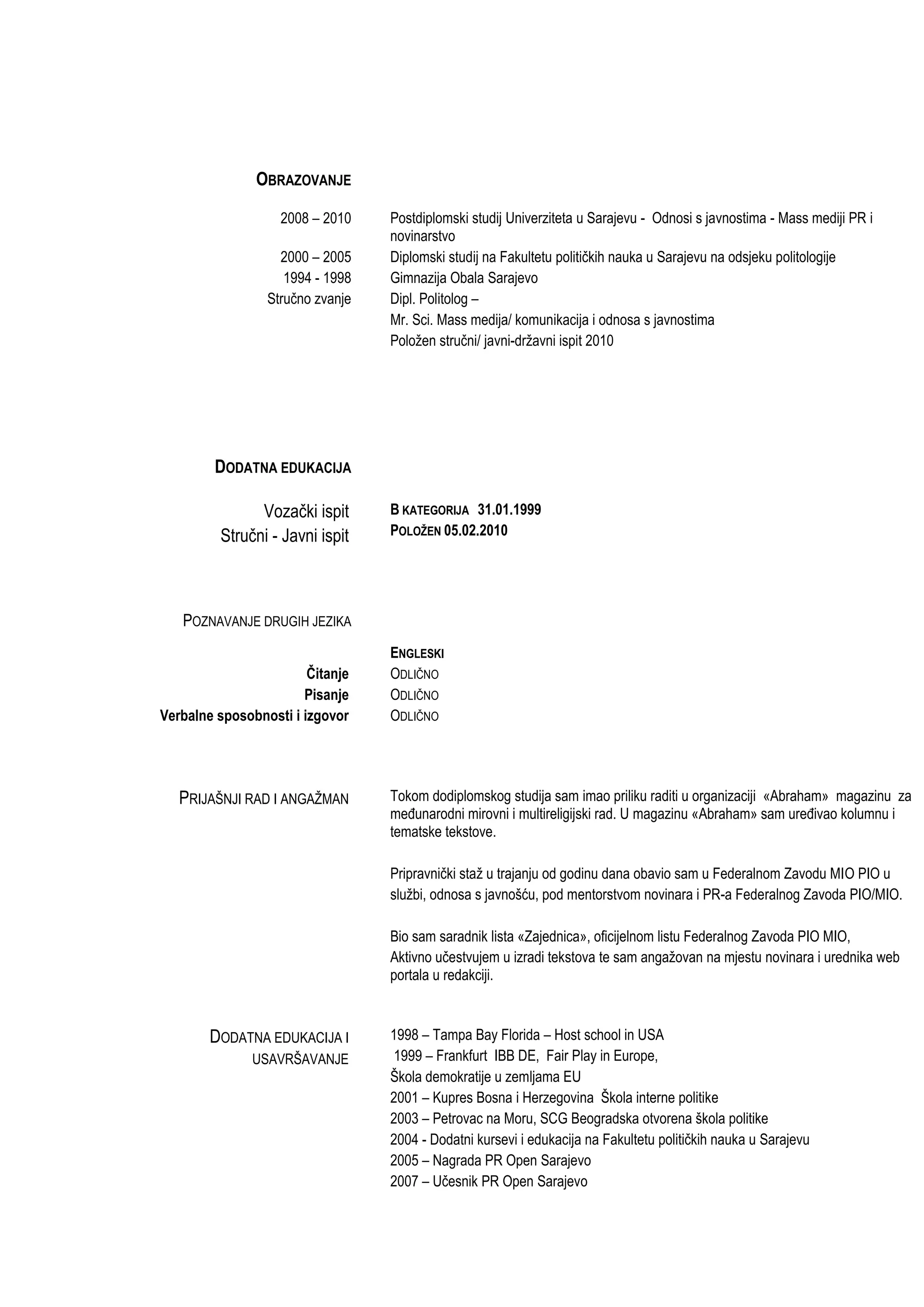 Tarik kapetanovic cv | PDF