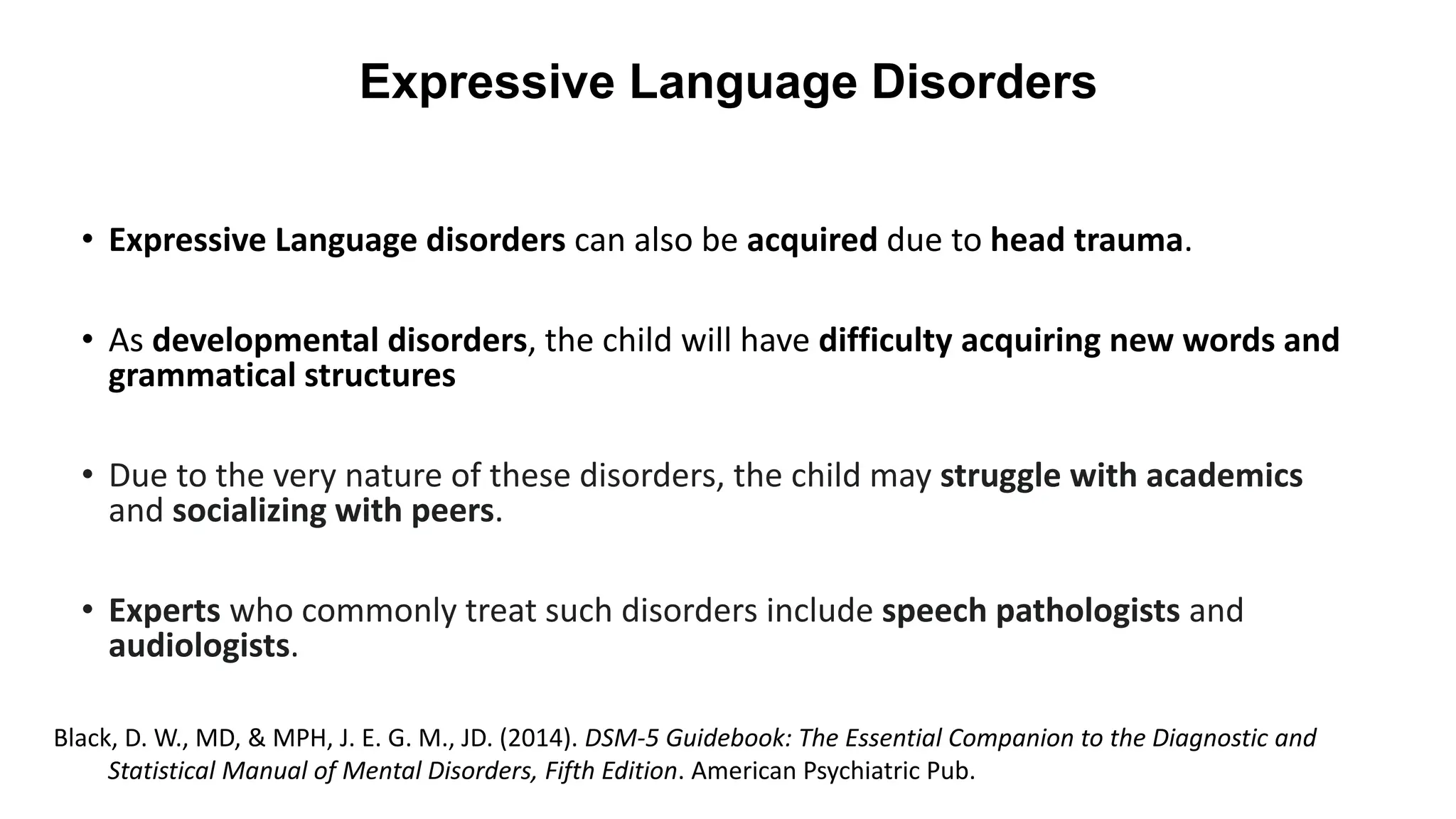 Languge Disorders Language Disorders 1. Expressive Language Disorders 2 ...