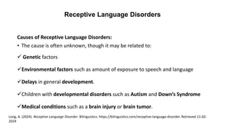 Languge Disorders Language Disorders 1. Expressive Language Disorders 2 ...