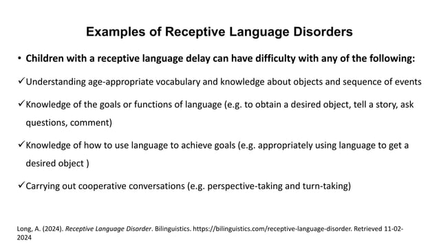 Languge Disorders Language Disorders 1. Expressive Language Disorders 2 ...
