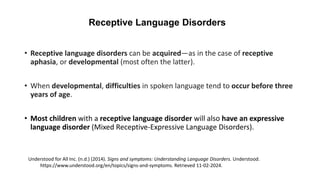 Languge Disorders Language Disorders 1. Expressive Language Disorders 2 ...