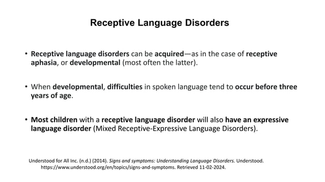Languge Disorders Language Disorders 1. Expressive Language Disorders 2 ...