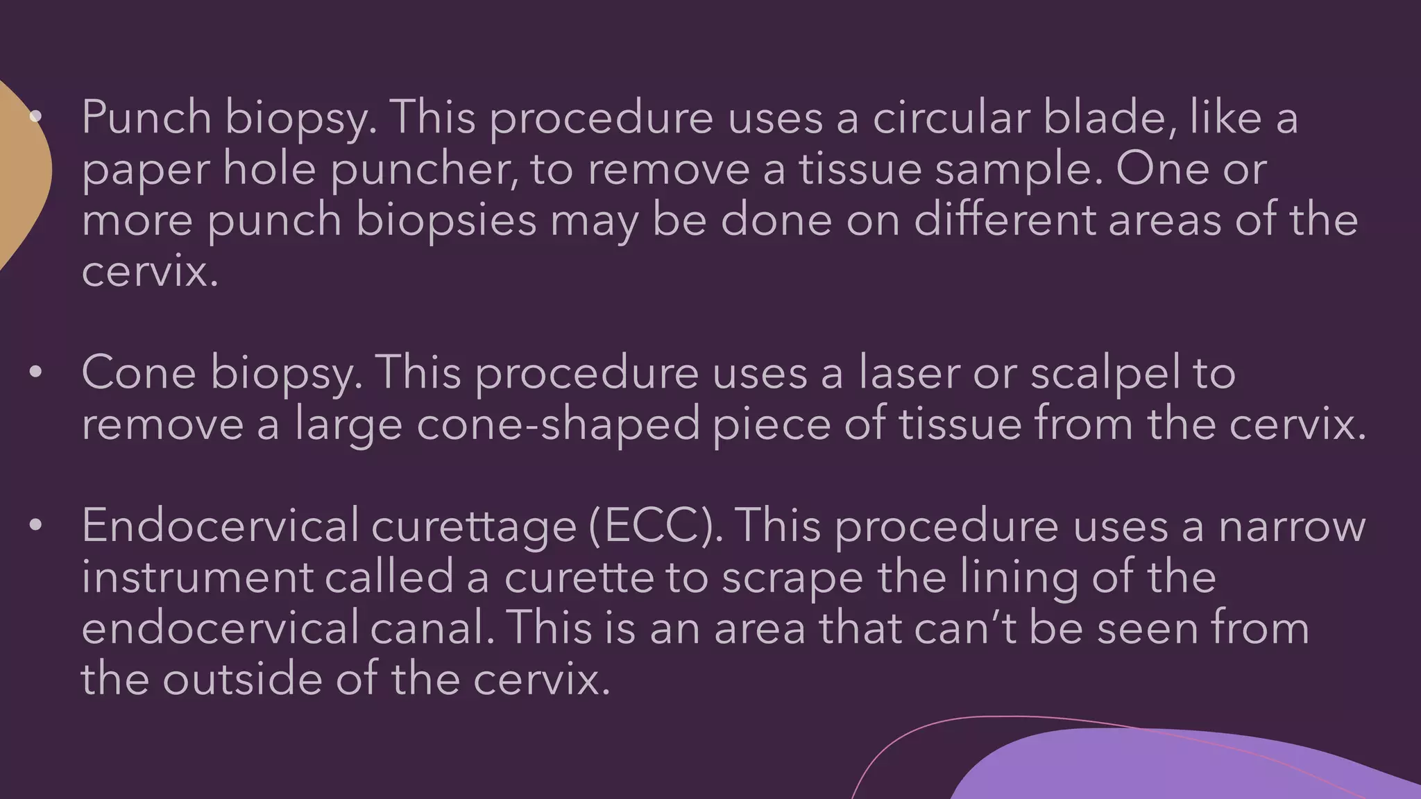 Pap smear test and biopsy of cervix. | PDF