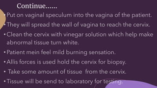 Pap smear test and biopsy of cervix. | PDF