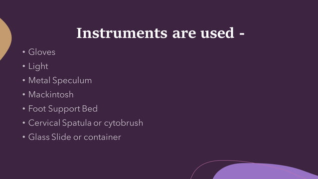 Pap smear test and biopsy of cervix. | PPT