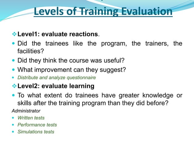 Tarining evaluation | PPT