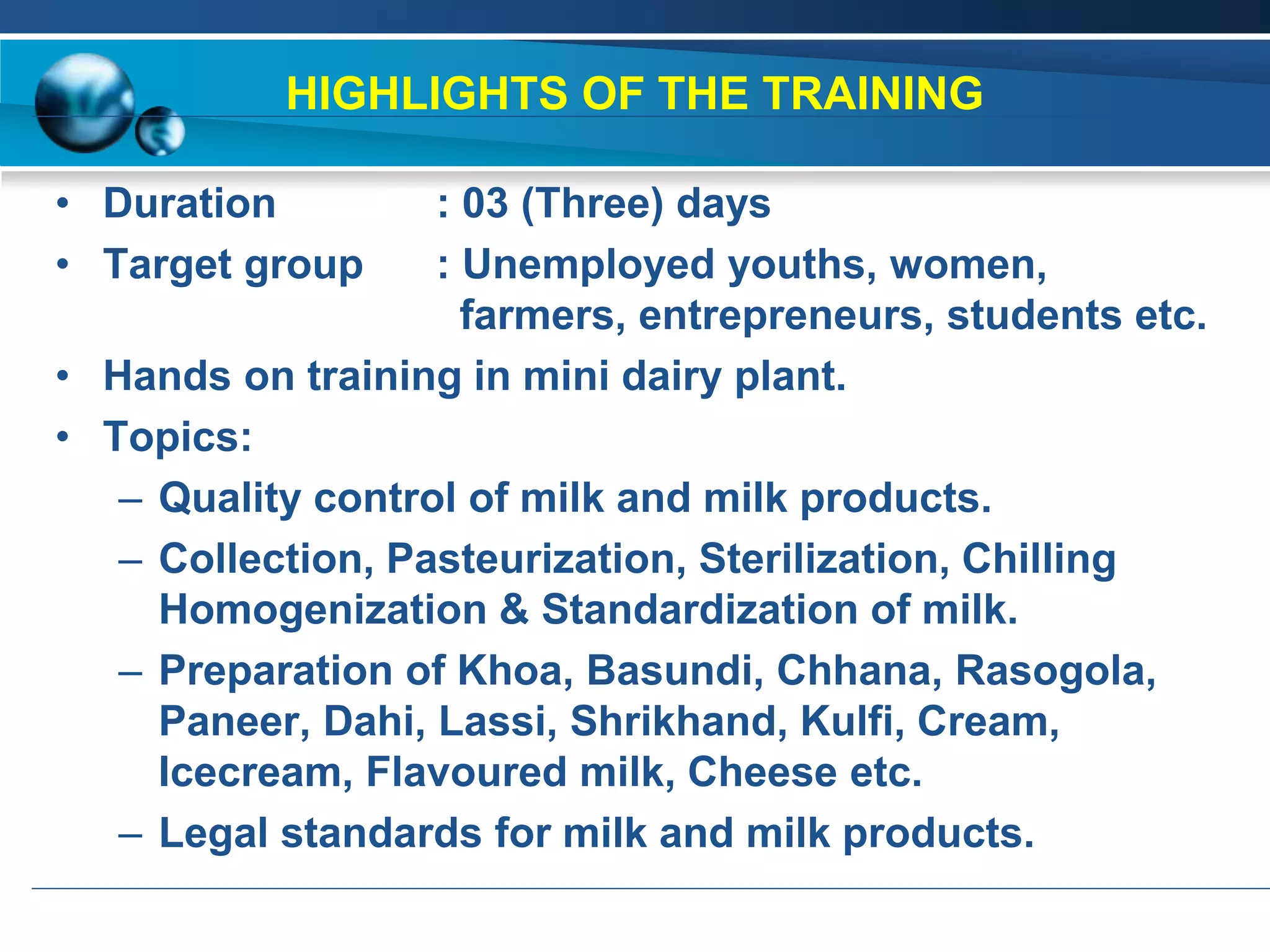 Training on Milk Processing | PDF