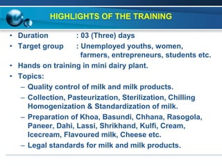Training on Milk Processing | PDF