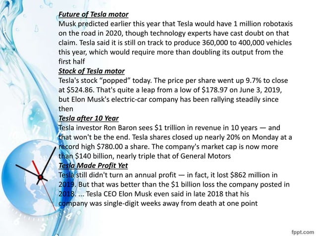 Tesla Motor (Future Perspective) PowerPoint | PPTX | Automotive ...