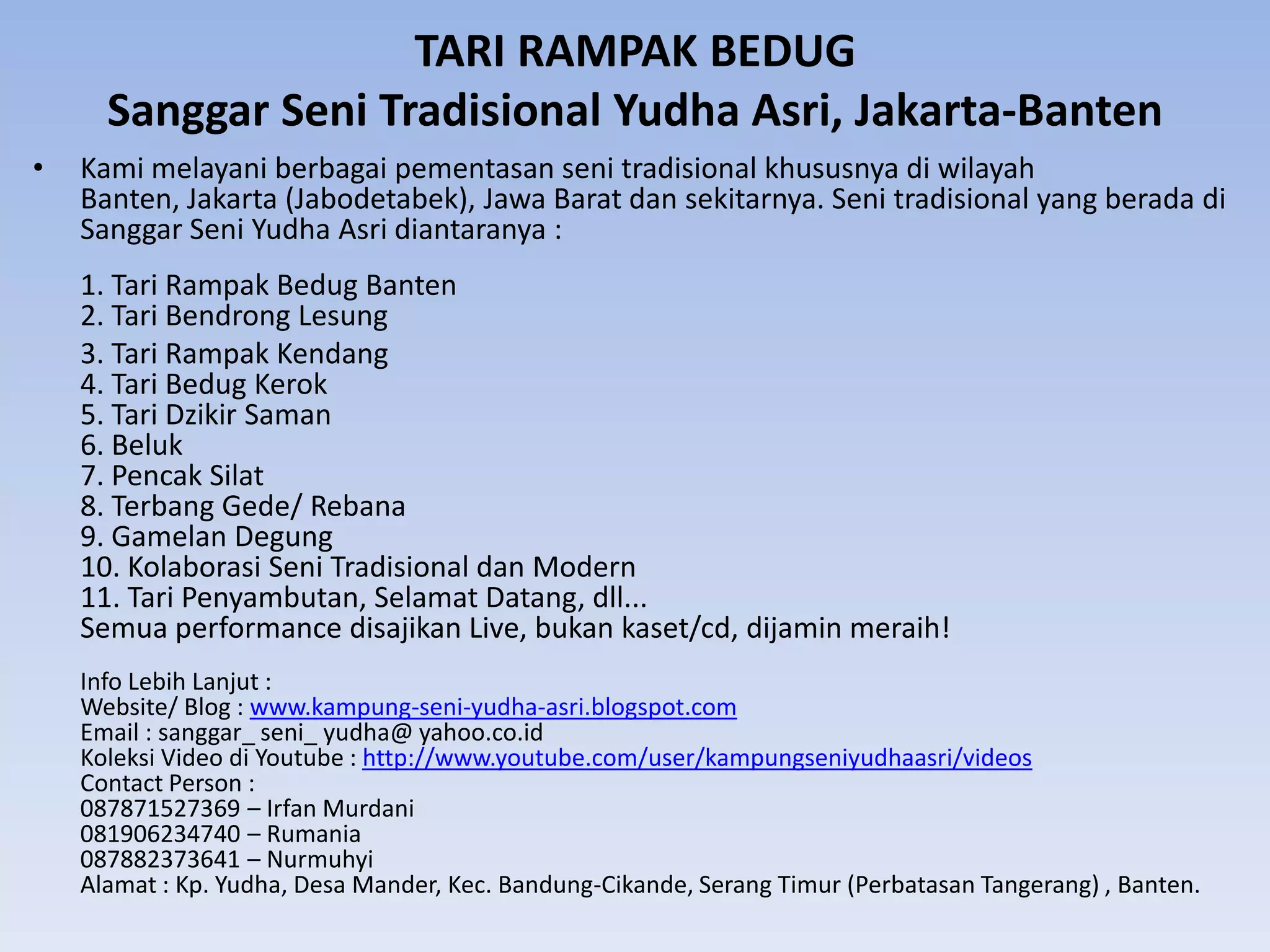 Tari rampak bedug | PPTX