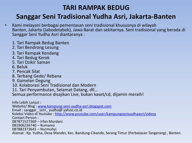 Tari rampak bedug | PPTX