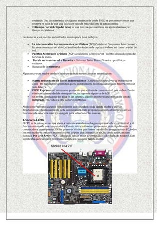 Tarjeta madre o motherboard | DOCX