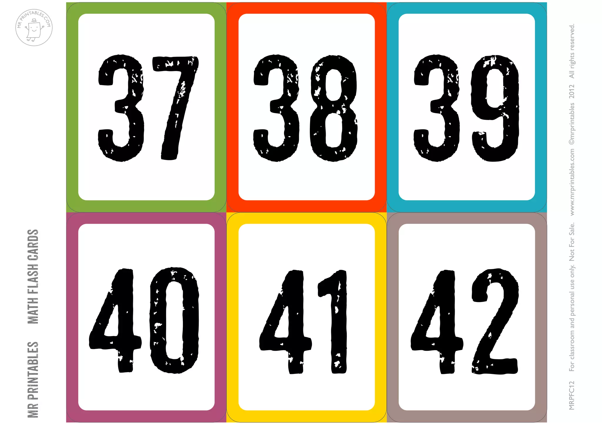 Tarjetas numeros-31-60 | PDF
