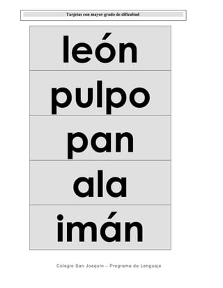 Tarjetas con imágenes para parear con tarjetas de palabras | DOC