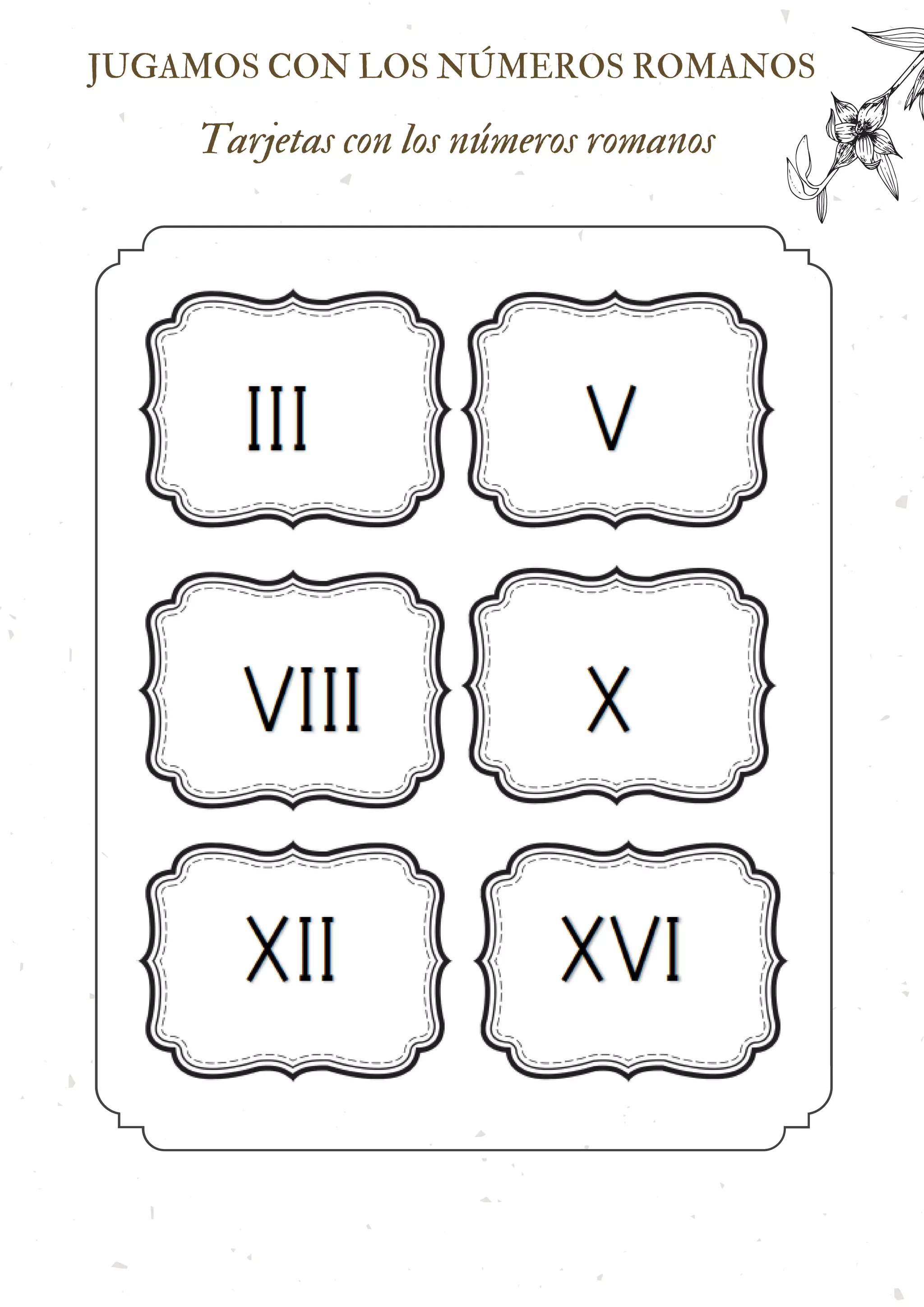 Tarjetas con los números romanos | PDF