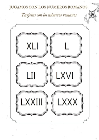 Tarjetas con los números romanos | PDF