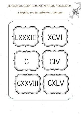 Tarjetas con los números romanos | PDF