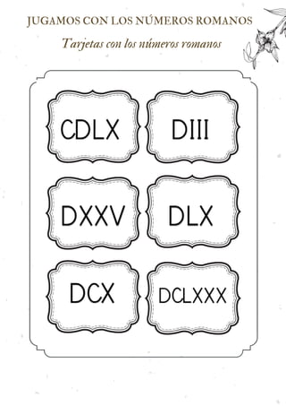 Tarjetas con los números romanos | PDF