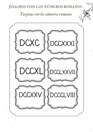 Tarjetas con los números romanos | PDF