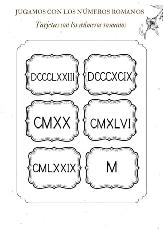 Tarjetas con los números romanos | PDF