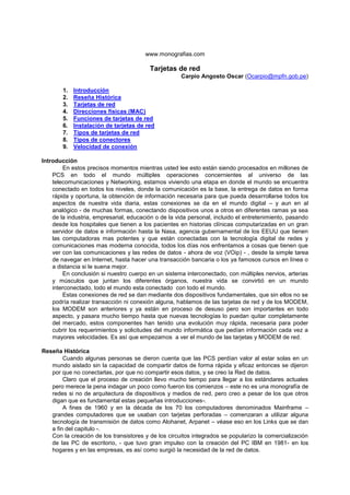 Tarjetas de red | PDF