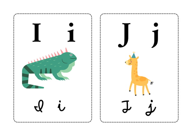 Tarjetas educativas de abecedario de animales ilustrado colorido ...