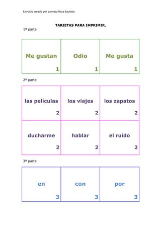 Tarjetas gustar | DOC