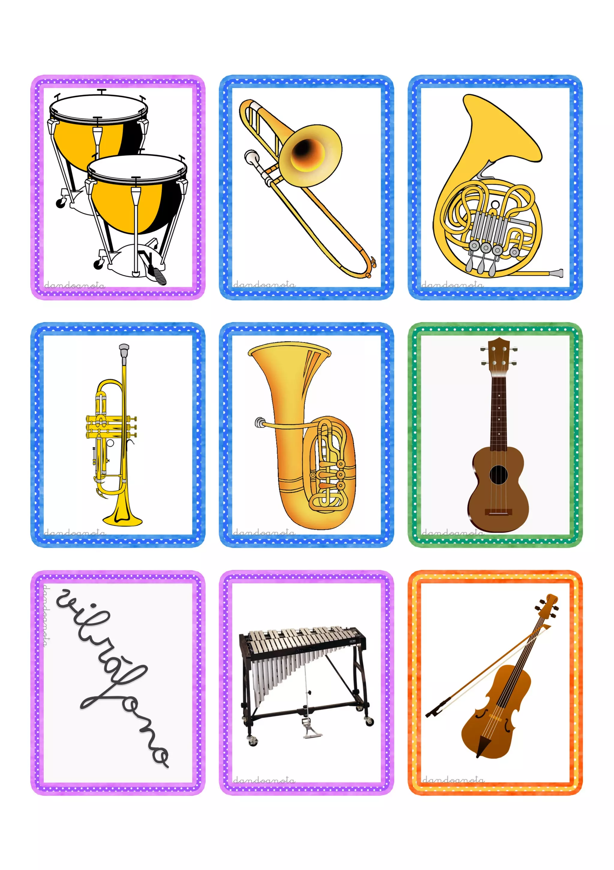Tarjetas de instrumentos musicales | PDF