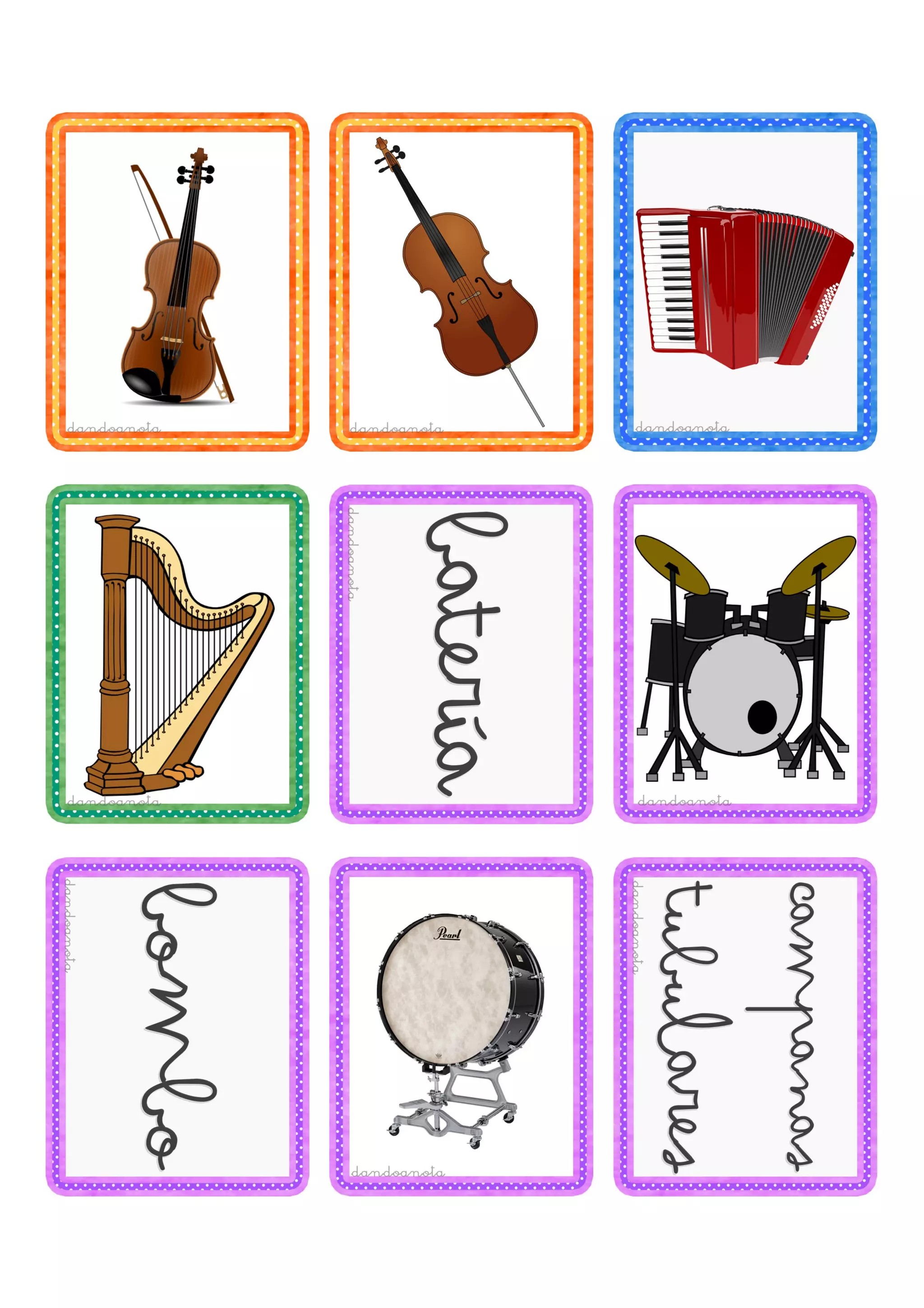 Tarjetas de instrumentos musicales | PDF