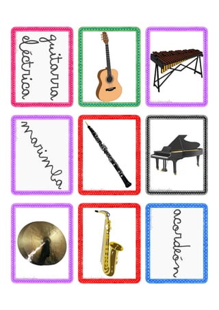 Tarjetas de instrumentos musicales | PDF