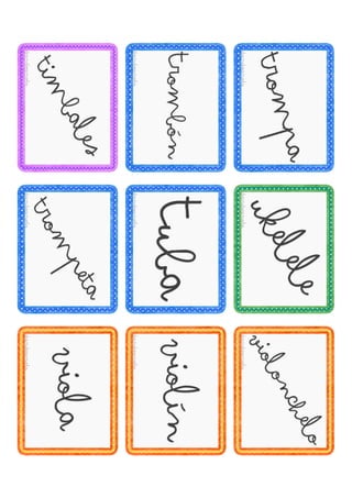 Tarjetas de instrumentos musicales | PDF