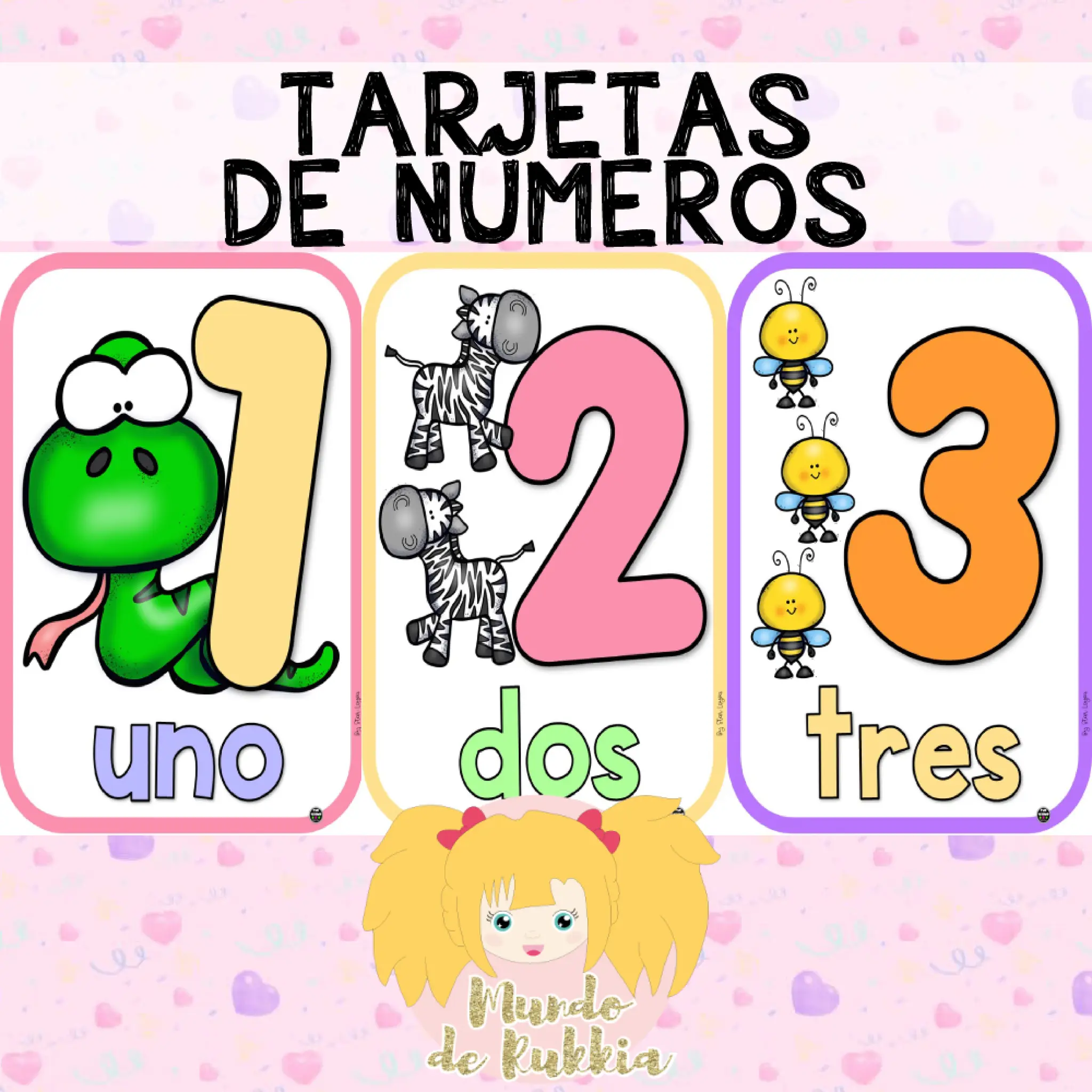Tarjetas de números del uno al diez preescolar | PDF
