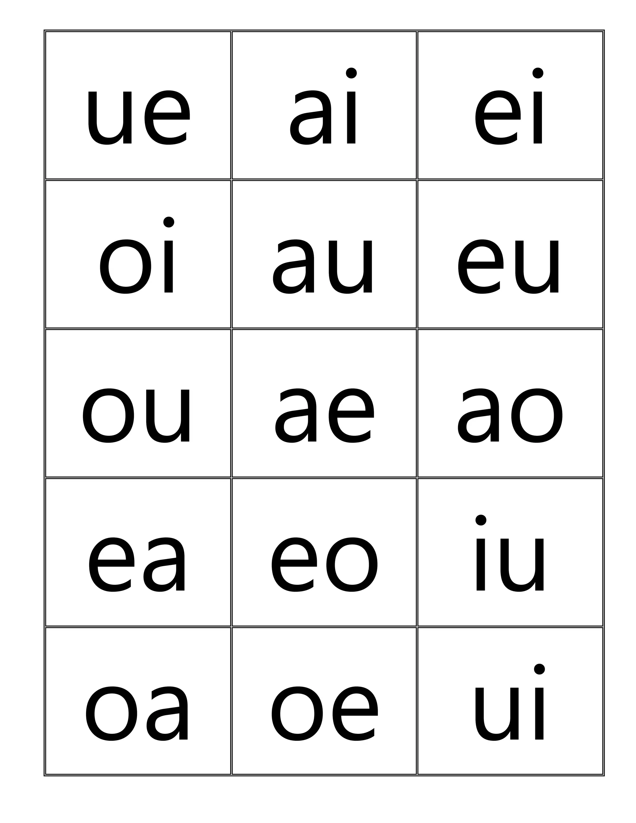 Tarjetas silabas | DOCX