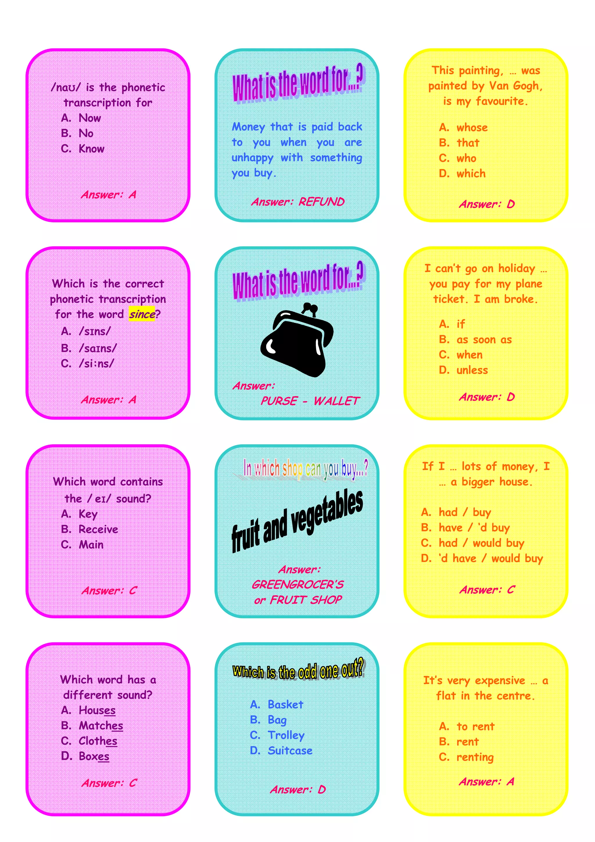 The Star Game Cards | PDF | Standardized Testing | Educational Assessment