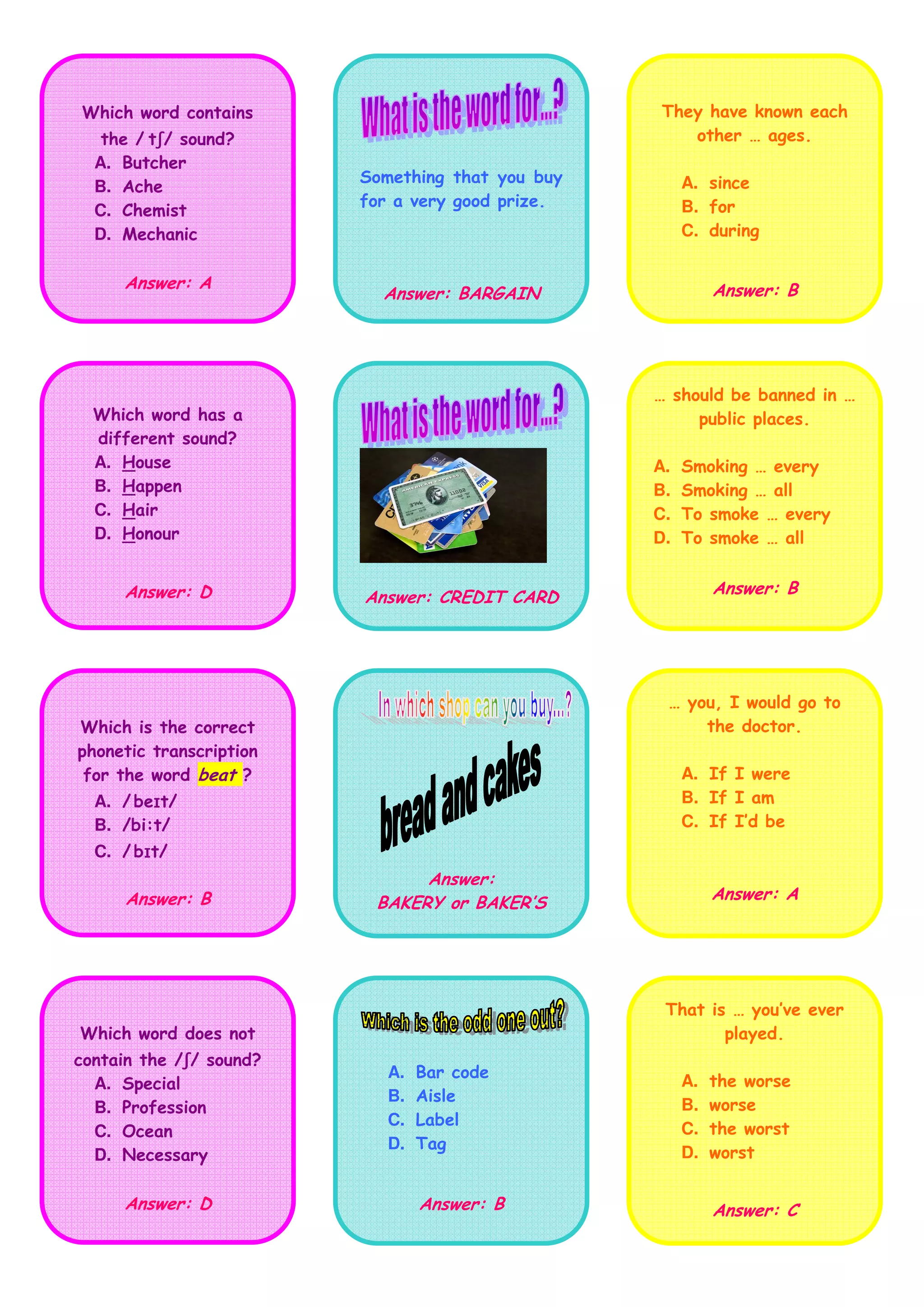 The Star Game Cards | PDF | Standardized Testing | Educational Assessment