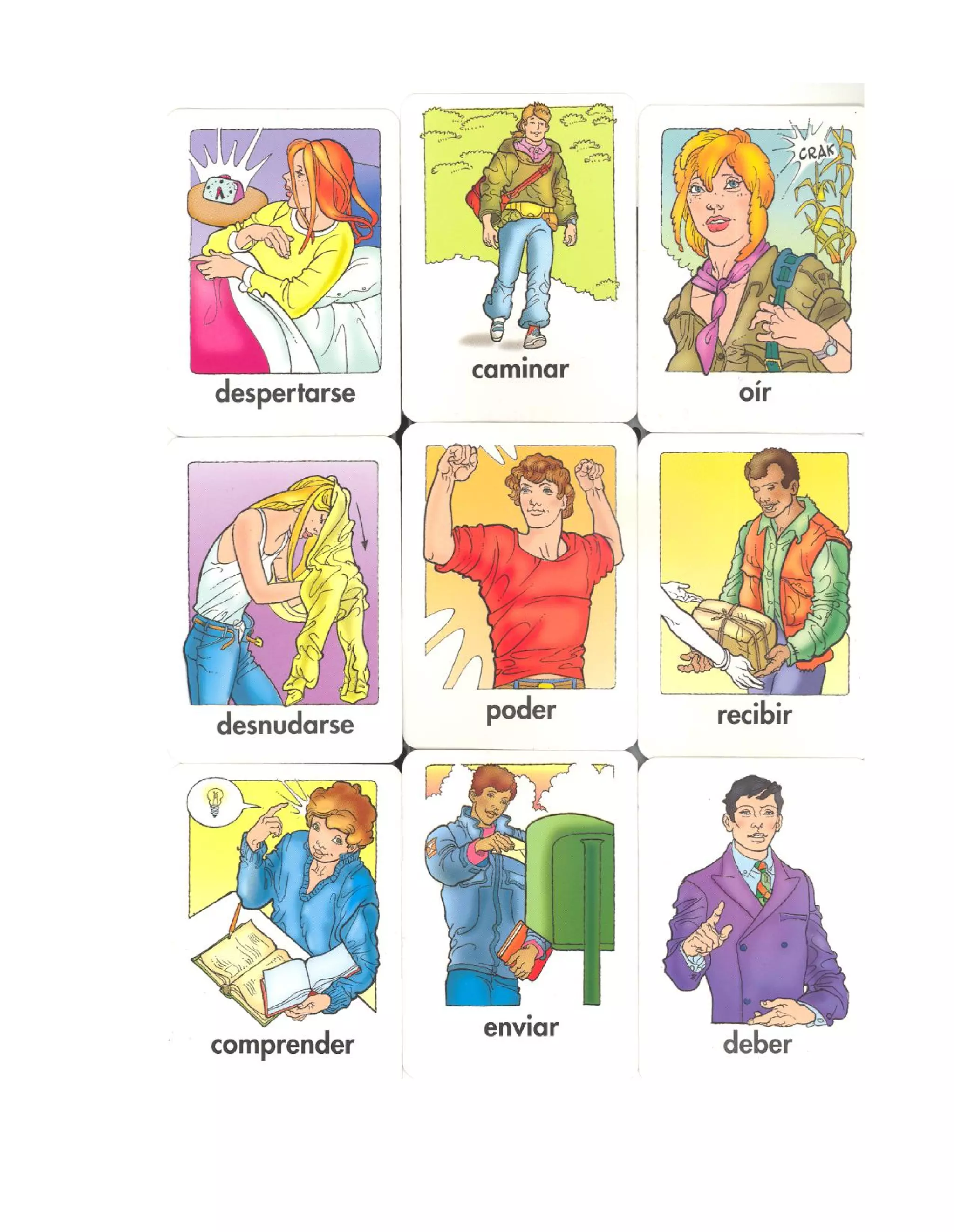 Tarjetas verbos para conjugar | PDF