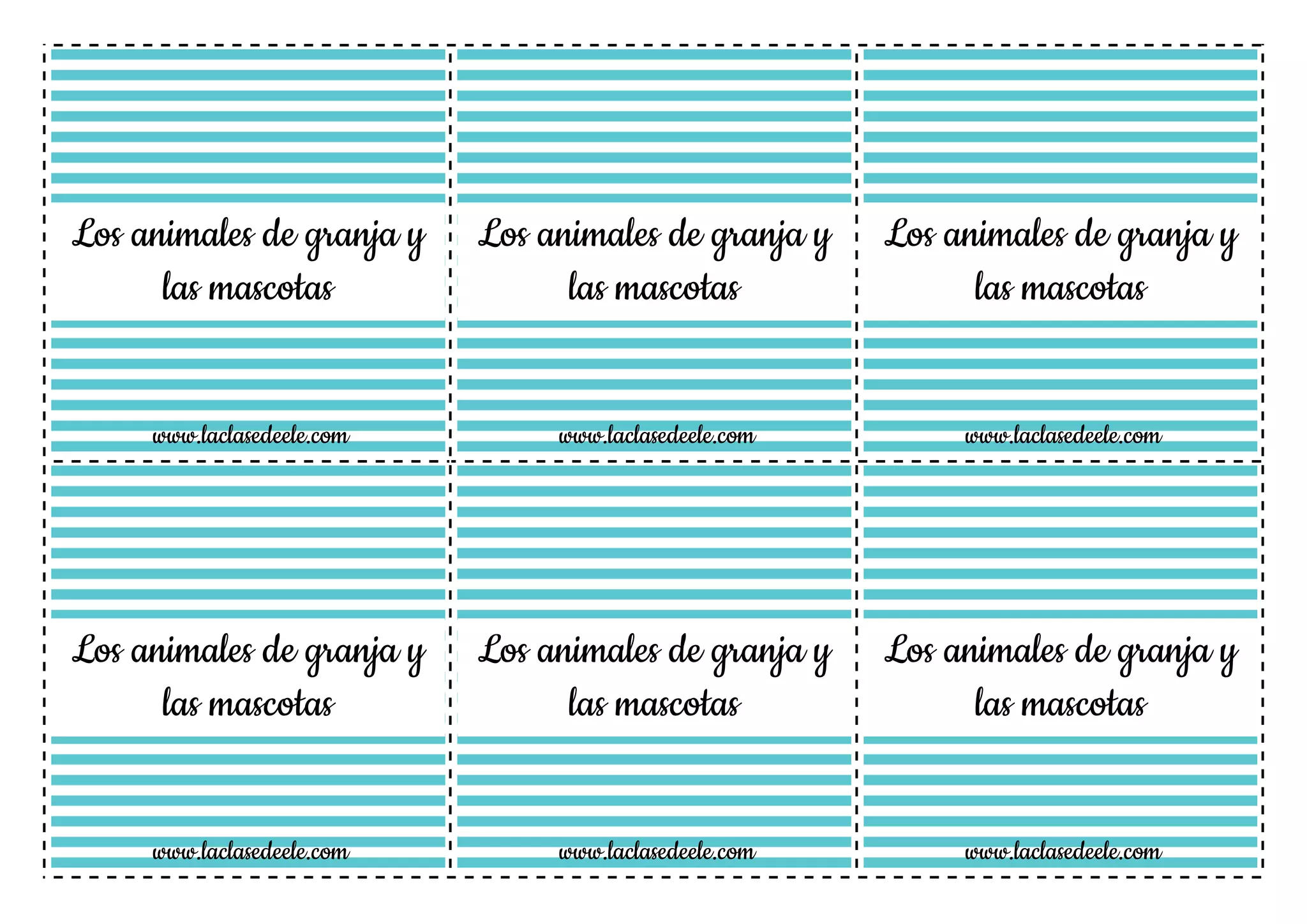 Tarjetas vocabulario animales de granja | PDF