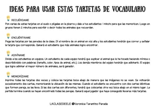 Tarjetas vocabulario animales de granja | PDF