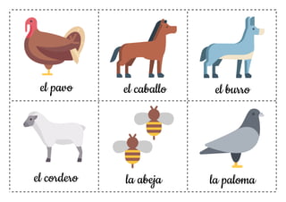 Tarjetas vocabulario animales de granja | PDF